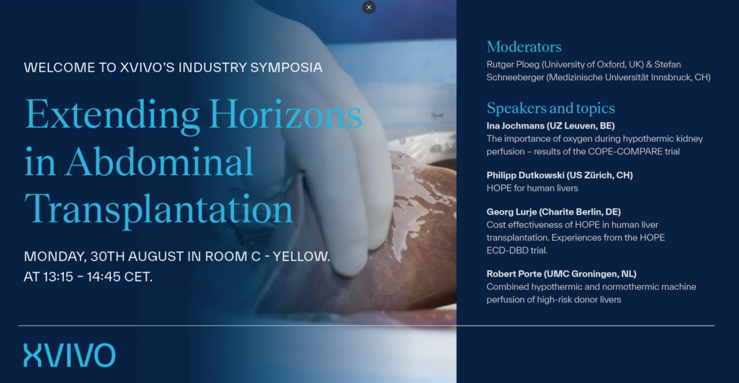 XVIVO's Industry Symposia - Extending Horizons in Abdominal ...
